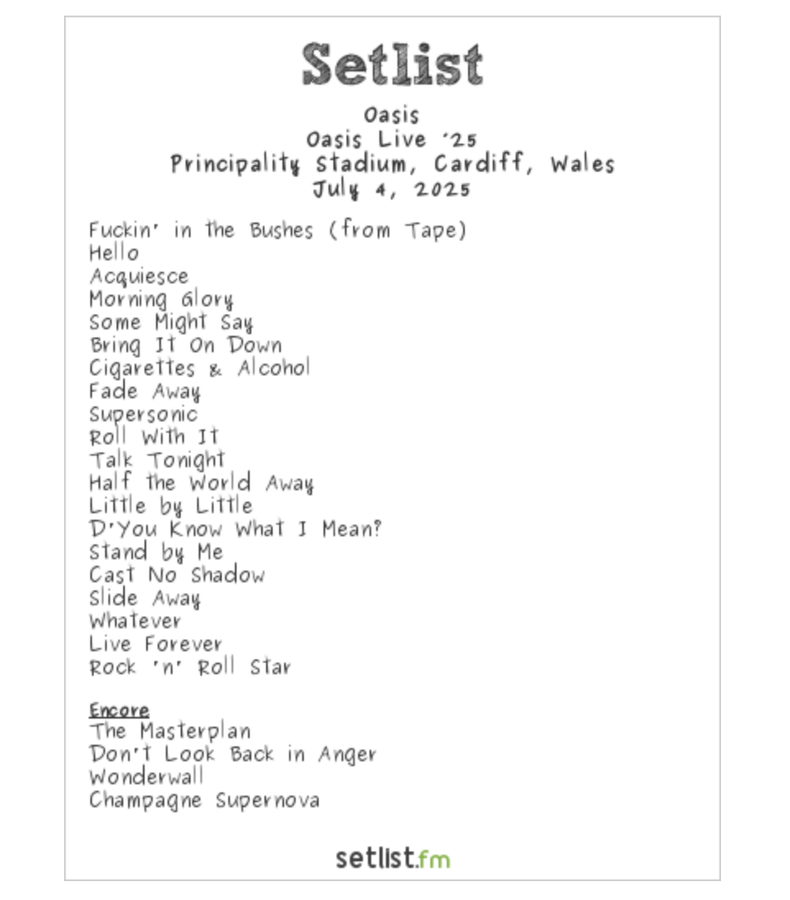 Oasis Plays "Wonderwall" For First Time in 16 Years | setlist.fm